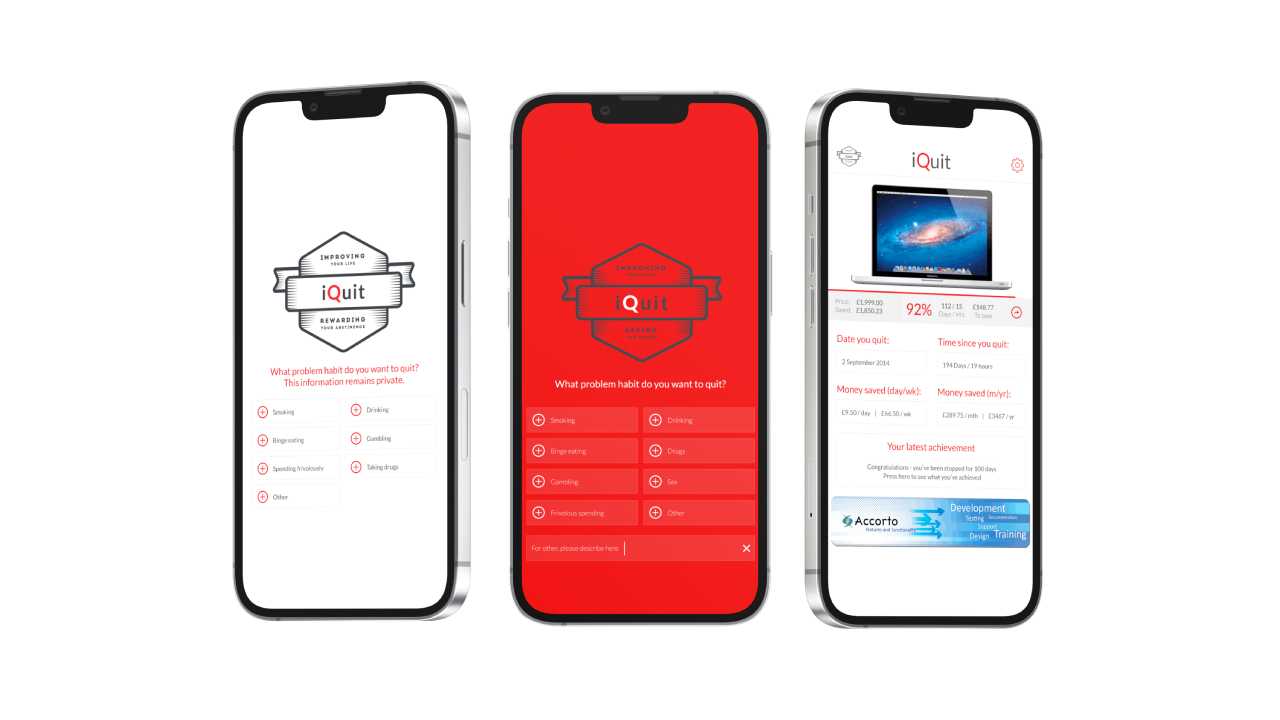 iQuit app and branding - Deepbluemedia